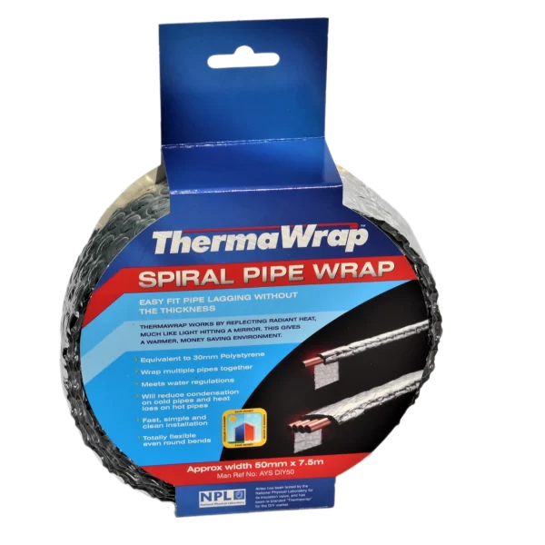 Spiral Pipe Wrap 50mm x 7.5m - Rockwell Building Plastics