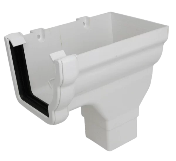 Floplast Niagara Ogee Stop End Outlet LH/RH - Rockwell Building Plastics