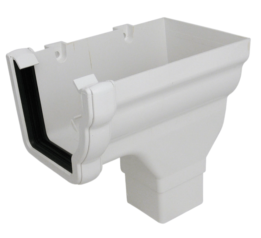 Floplast Niagara Ogee Stop End Outlet LH/RH - Rockwell Building Plastics