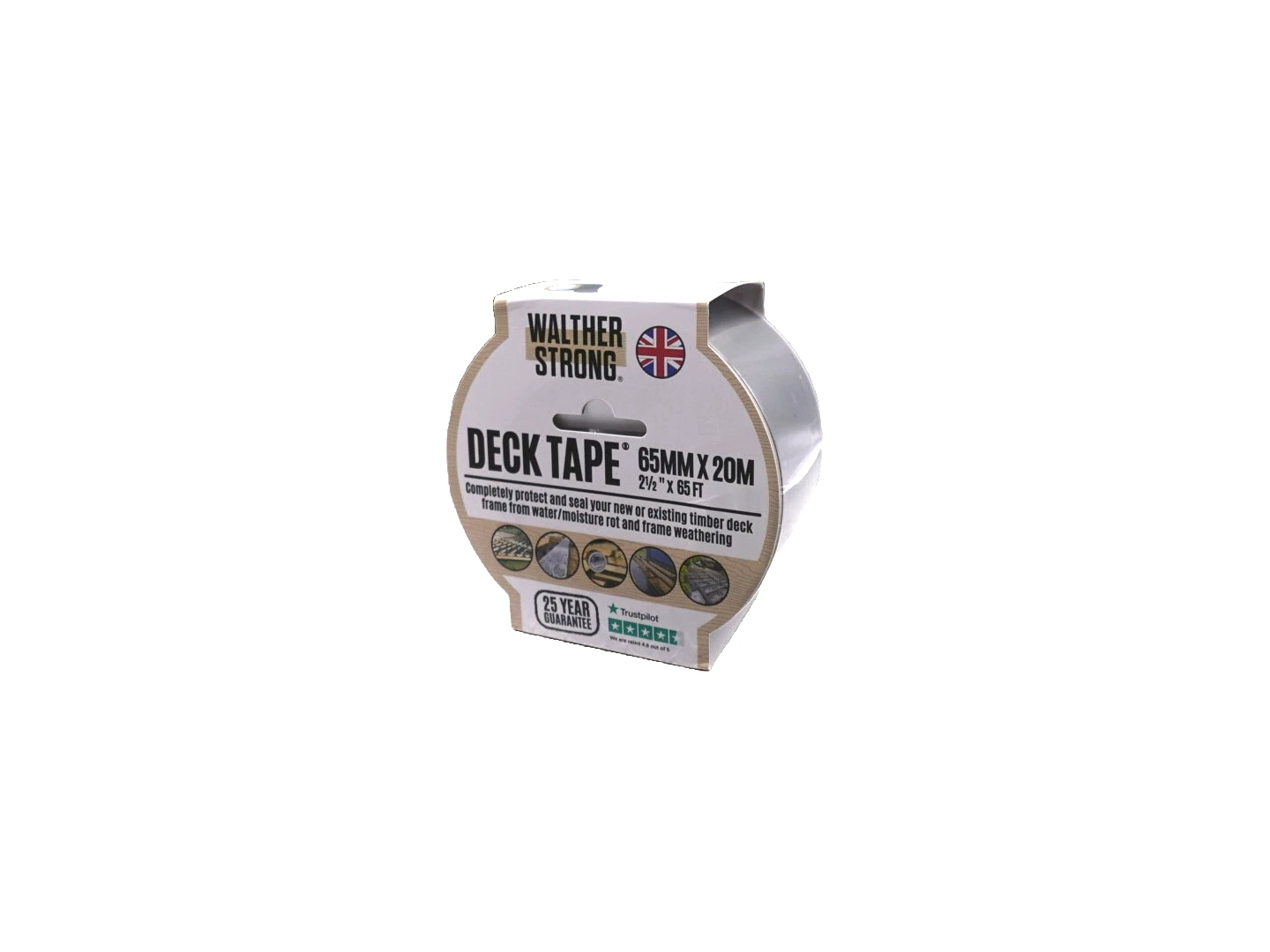 Decktape 65mm x 20m Black - Rockwell Building Plastics